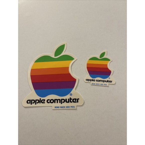 Apple | Other | Vintage Apple Computer Set Of 2 Colorful Stickers Decal ...